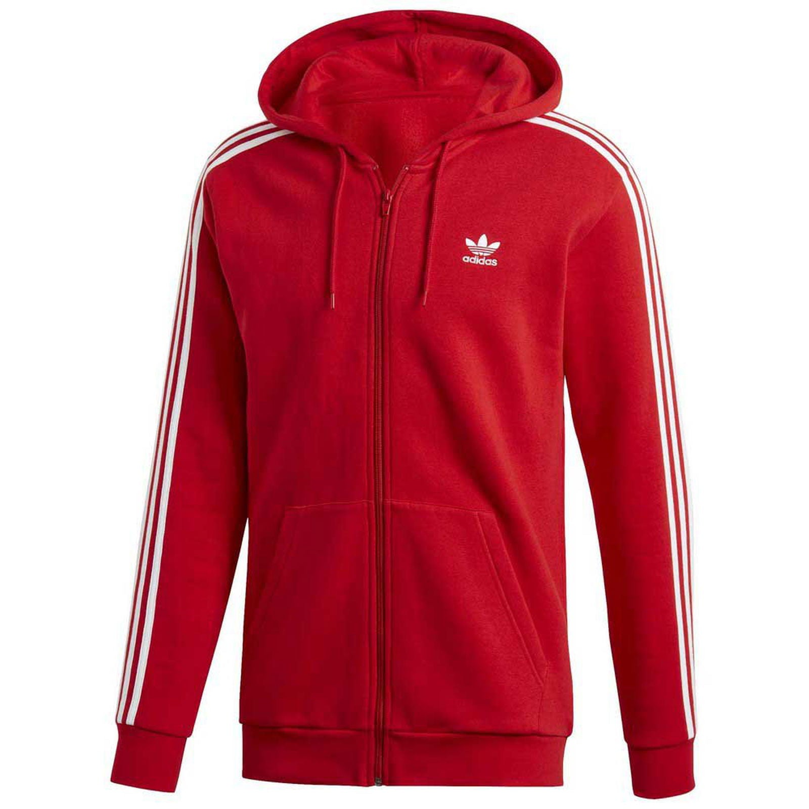 adidas Originals 3-Stripes Full Zip Hoodie - Red