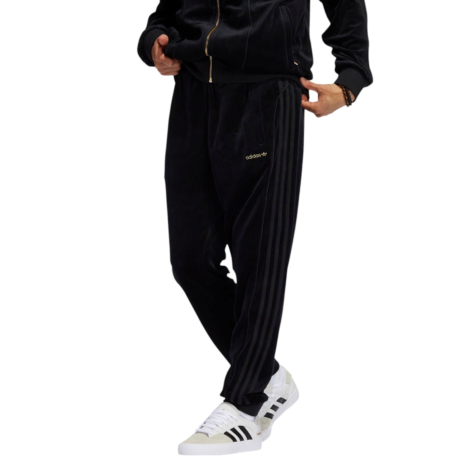 adidas Originals SPRT Velour 3-Stripes Pants - Black - H31246