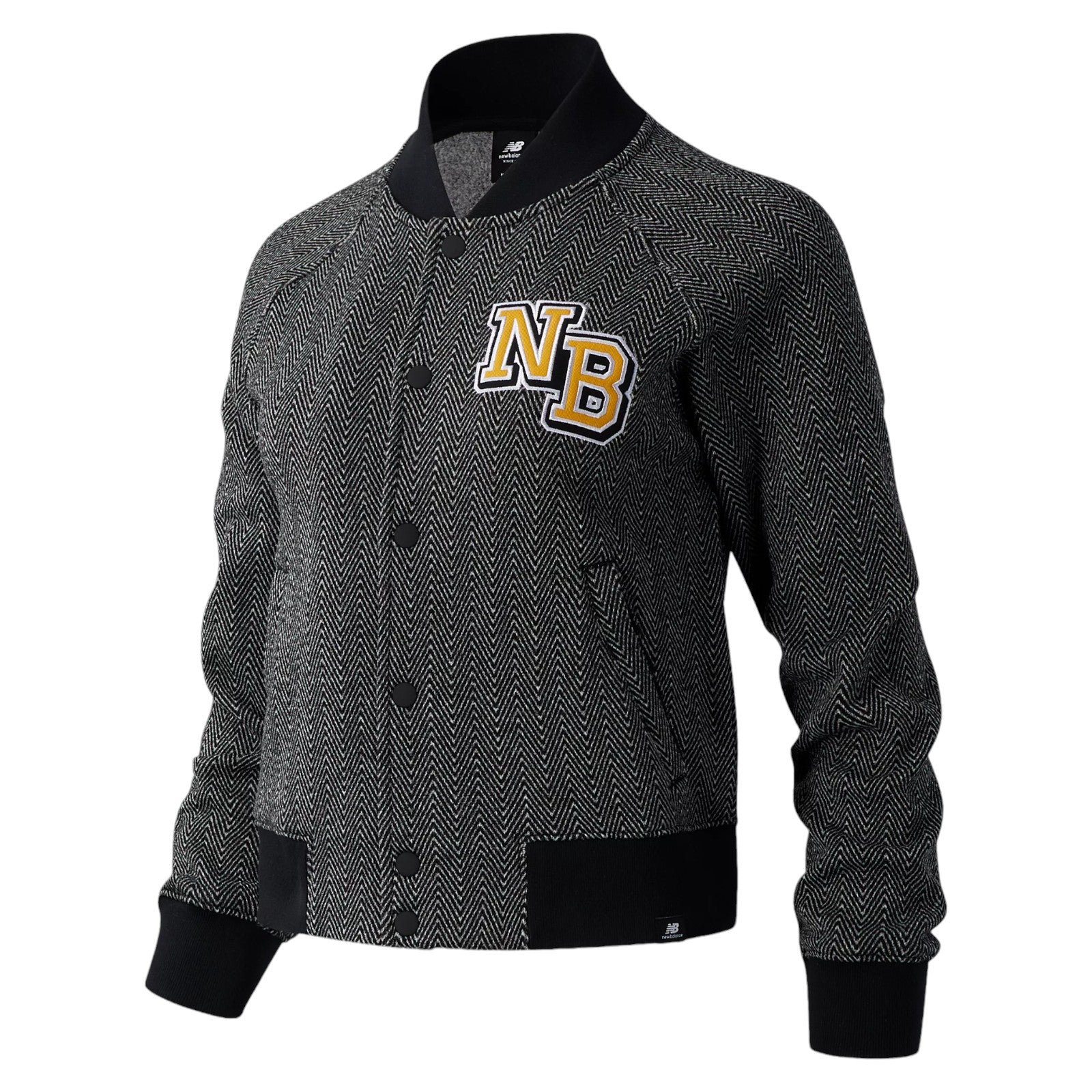 New Balance Womens Athletics Varsity Herringbone Bomber - Black ...